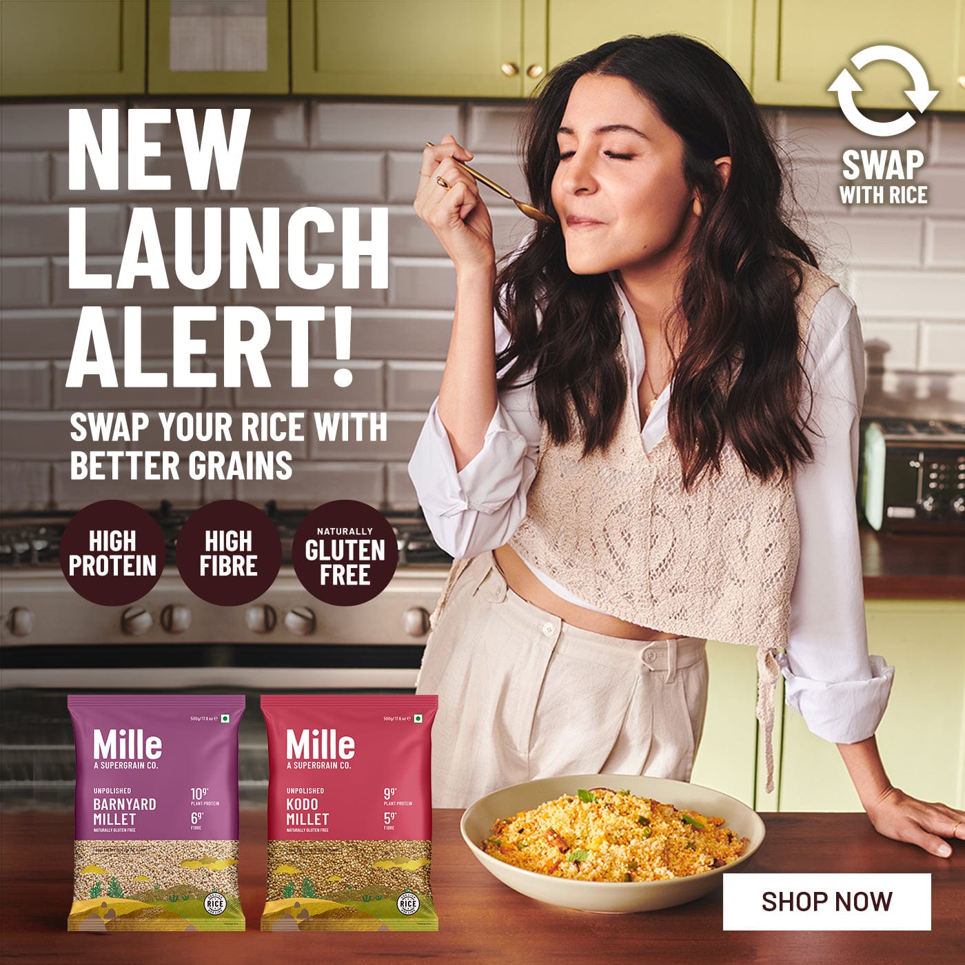 Millé - Buy Millet Pancake Mix, Whole Grains, Cake Mix & Flakes Online ...